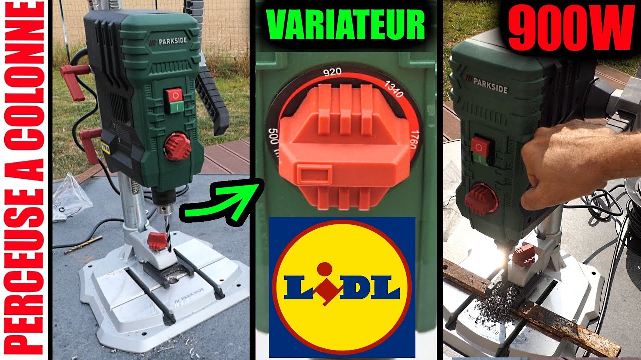 Perceuse à colonne LIDL PARKSIDE PTBMOD 710 B2 électronique type BOSCH PBD 40 BENCH PILLAR DRILL ...