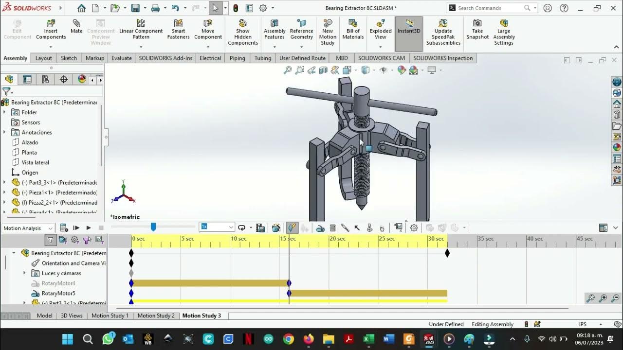 Motion Study Solidworks - YouTube