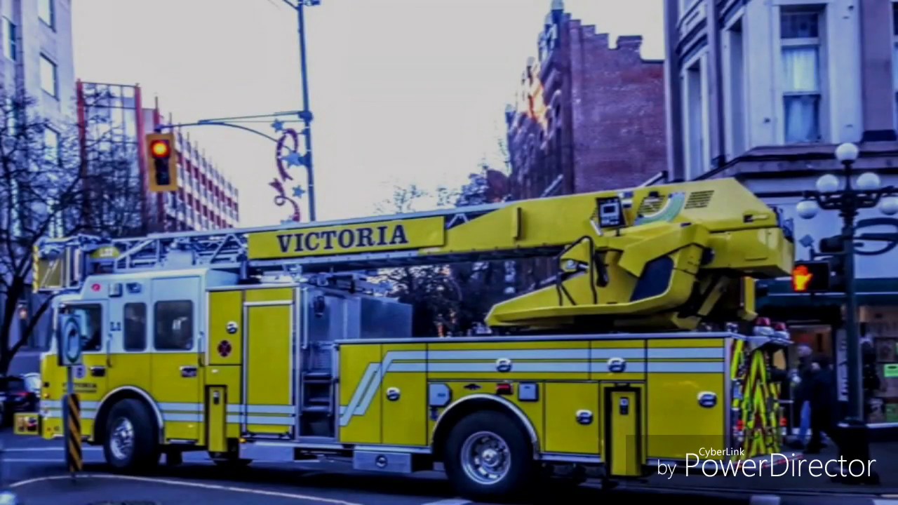 Victoria fire dept. E2 (Tiger engine Co.) On scene. Alarms. - YouTube