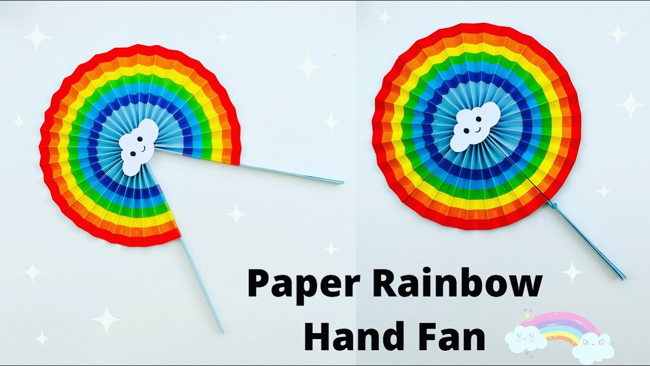 How To Make Paper Rainbow Hand Fan For Kids / Nursery Craft Ideas ...