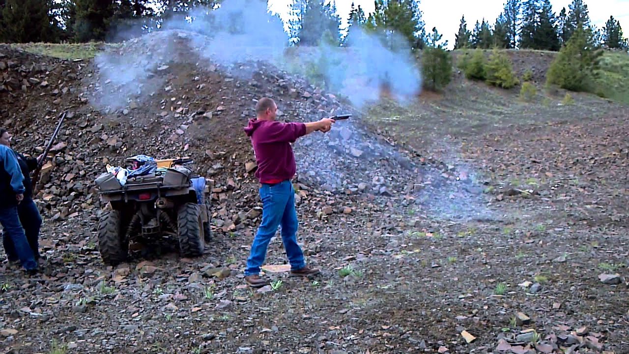 1st shot with my homemade .45 Cal muzzleloader - YouTube