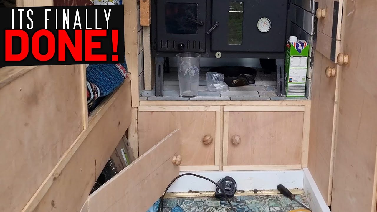 Finally Finishing The DIY Kitchen Cupboards in Our Campervan Conversion ...