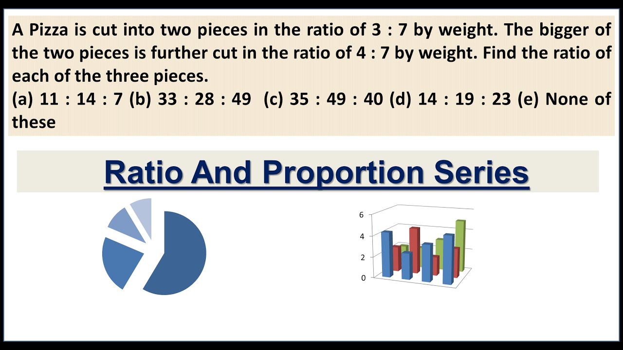 A Pizza is cut into two pieces in the ratio of 3 : 7 by weight. The ...