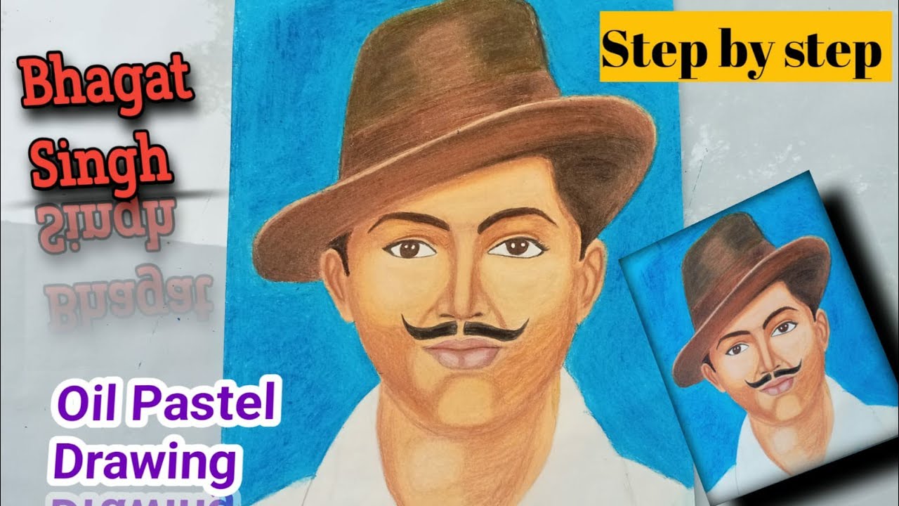 Bhagat Singh || Bhagat Singh Drawing || Bhagat Singh Oil Pastels ...