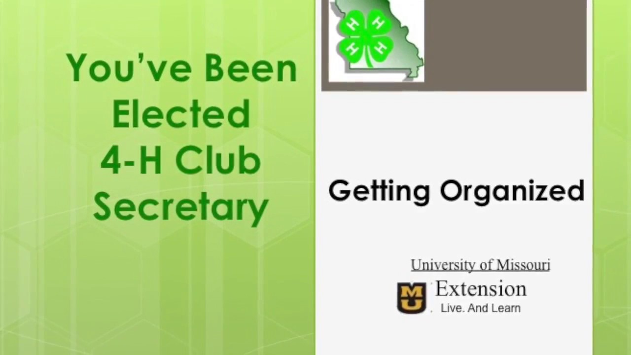 4-H Club Officer Training - Secretary Part 2 Get Organized - YouTube