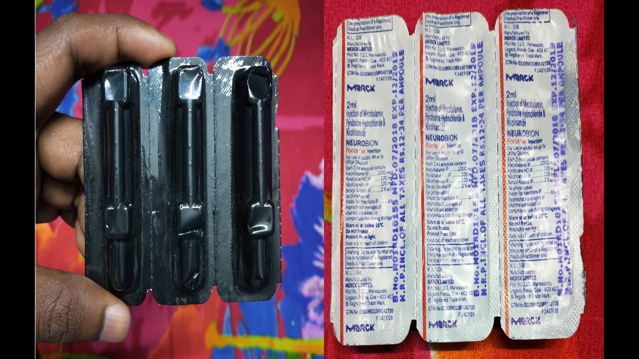 Neurobion forte RF injection 2ml, injection of mecobalamin pyridoxine ...