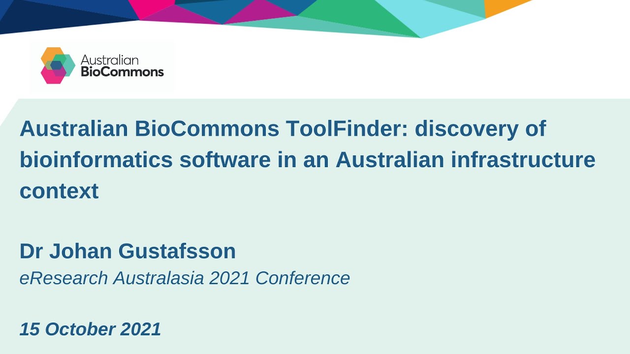 Australian BioCommons ToolFinder - YouTube