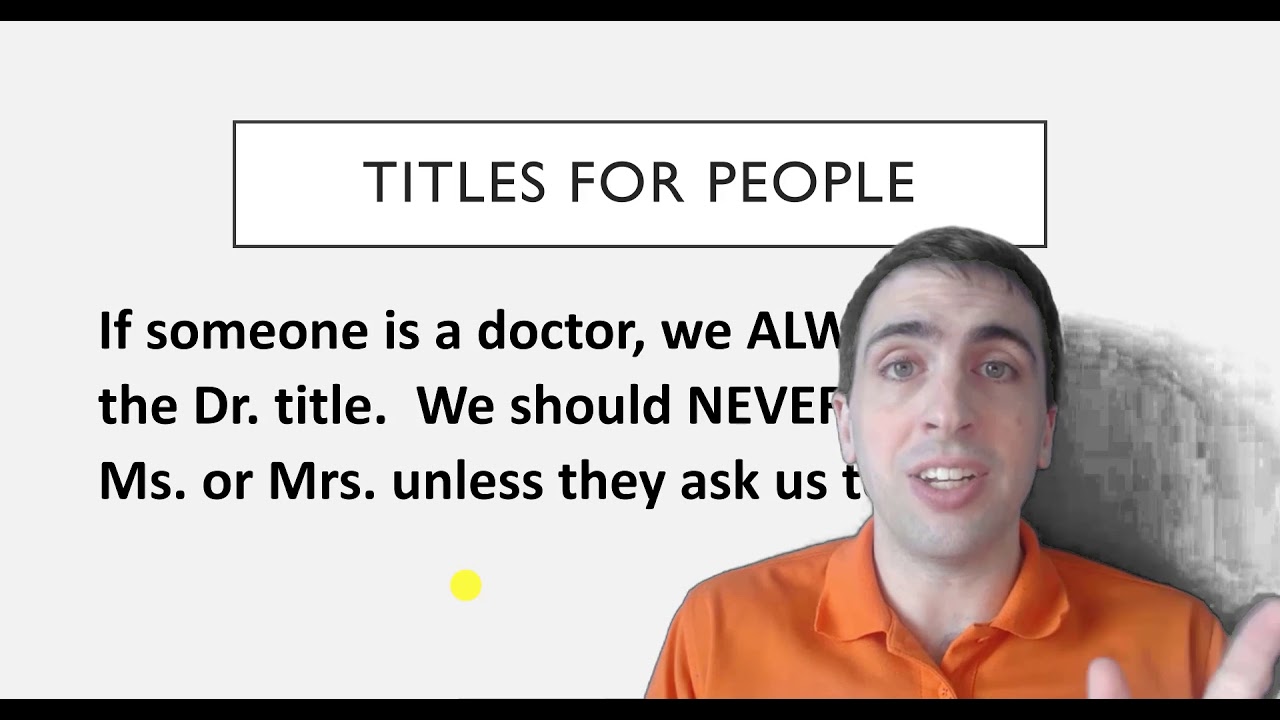 Titles for People Lesson 2 - YouTube