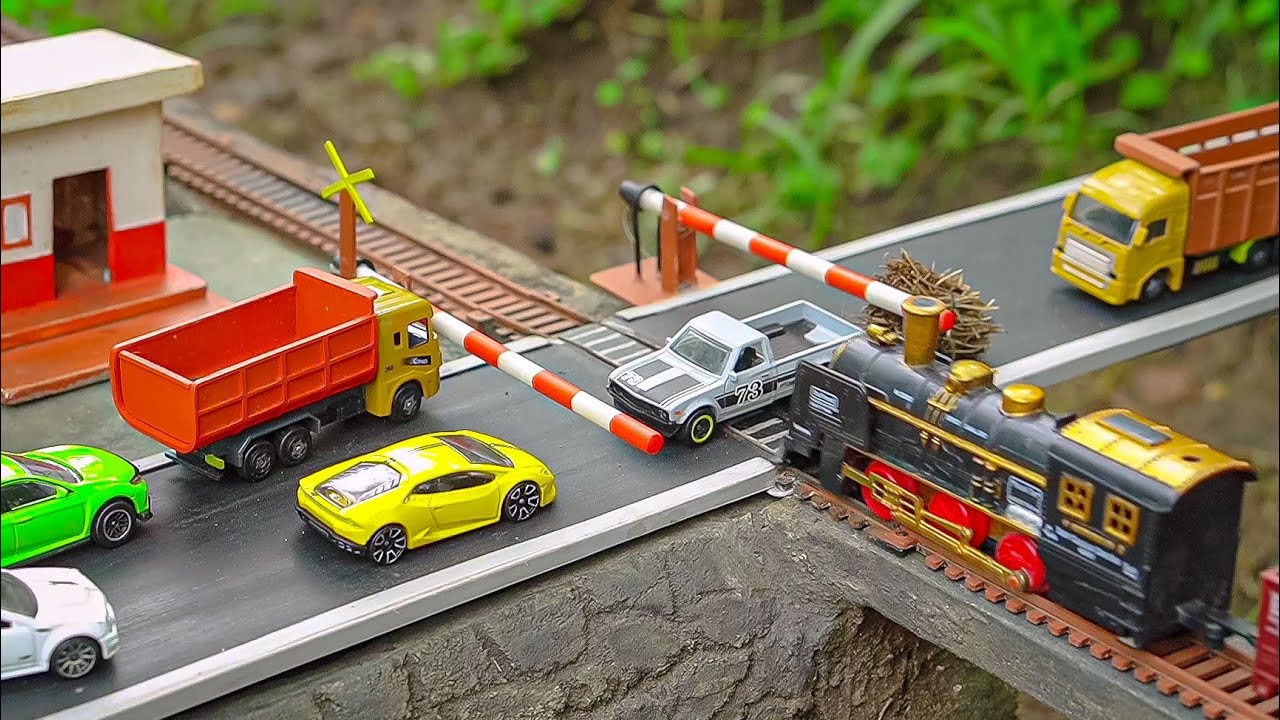 Steam Train Hits Datsun Car at Railroad Crossing - YouTube