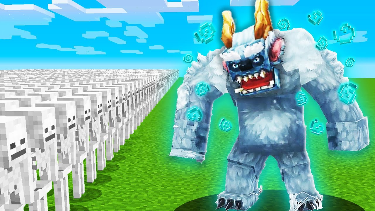 1000 SKELETONS vs YETI KING (Minecraft Mob Battle) - YouTube