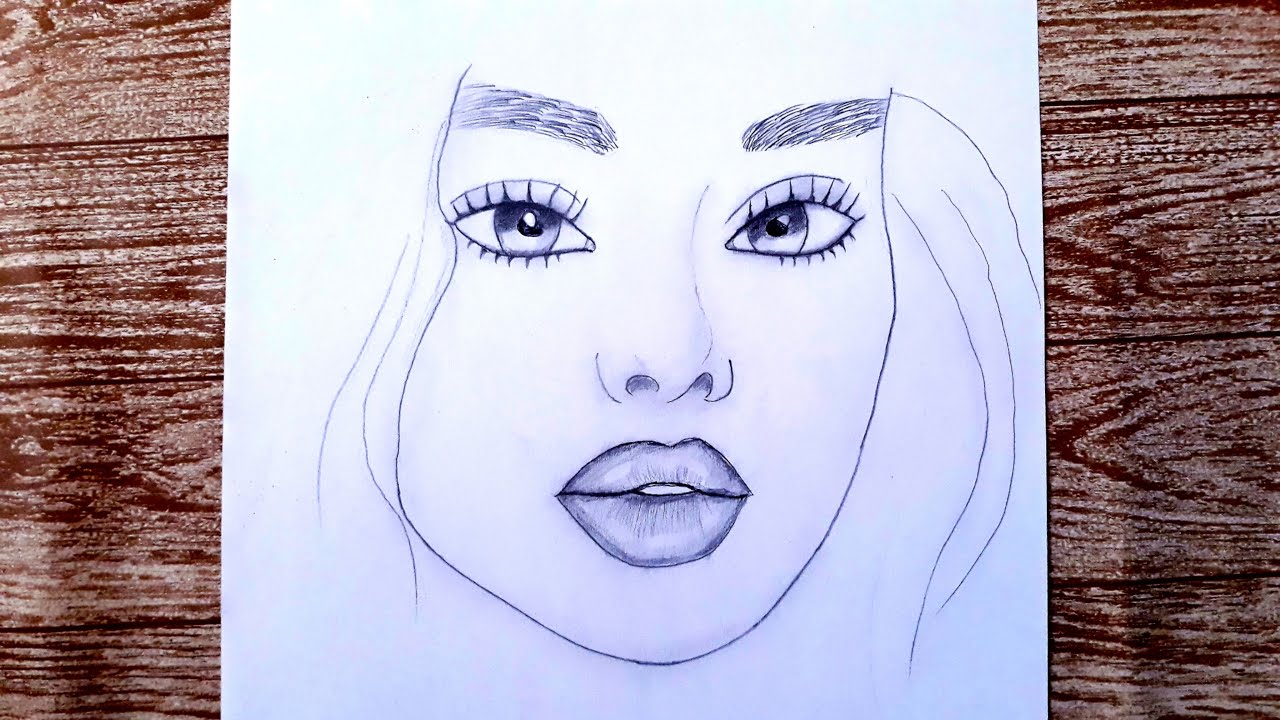 drawing of a girl face step by step /BAS drawing academy - YouTube