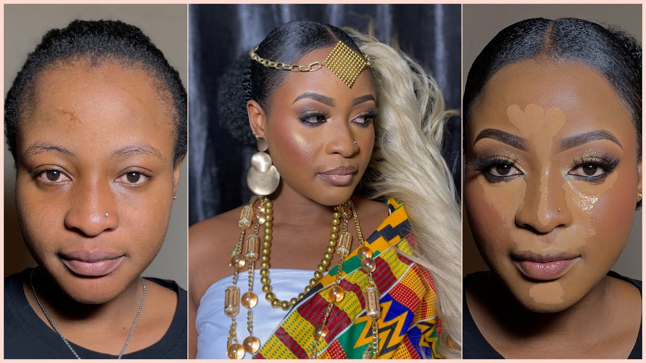 GHANAIAN BRIDAL MAKEUP TRANSFORMATION + Bridal Hair and Costume | AFMUA ...