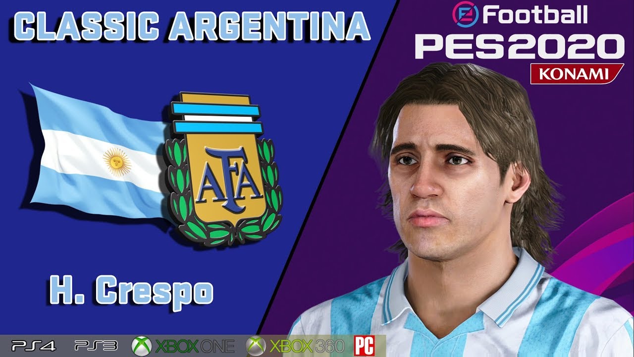 H. CRESPO face+stats (Classic Argentina) How to create in PES 2020 ...