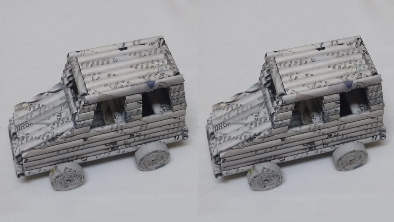 How to make a paper car | newspaper car | paper craft ideas | newspaper ...