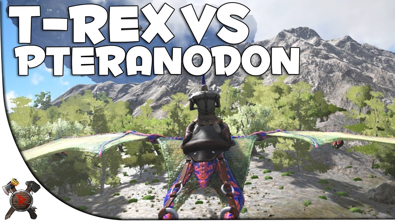 T Rex Vs Pteranodon Squad Modded Ark Survival Evolved Valhalla Primitive Pvp Server S5p14