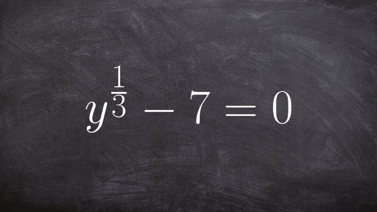 Learn how to solve an equation with a rational power by cubing both ...