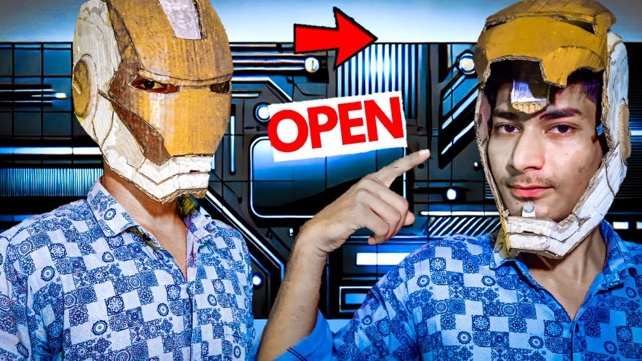 how to make iron man helmet with Cardboard - YouTube