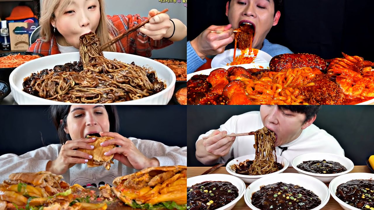 MUKBANGERS EATING SO MUCH FOOD - YouTube