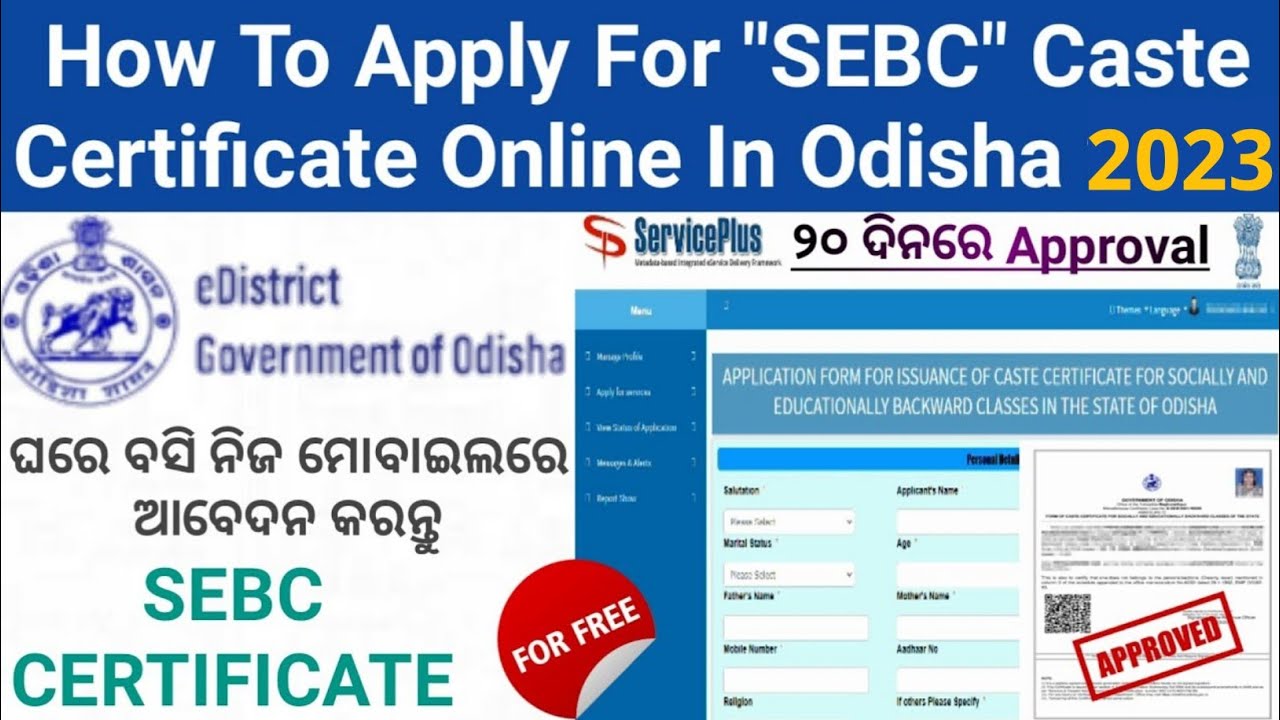 How To Apply SEBC Certificate Online Odisha - YouTube