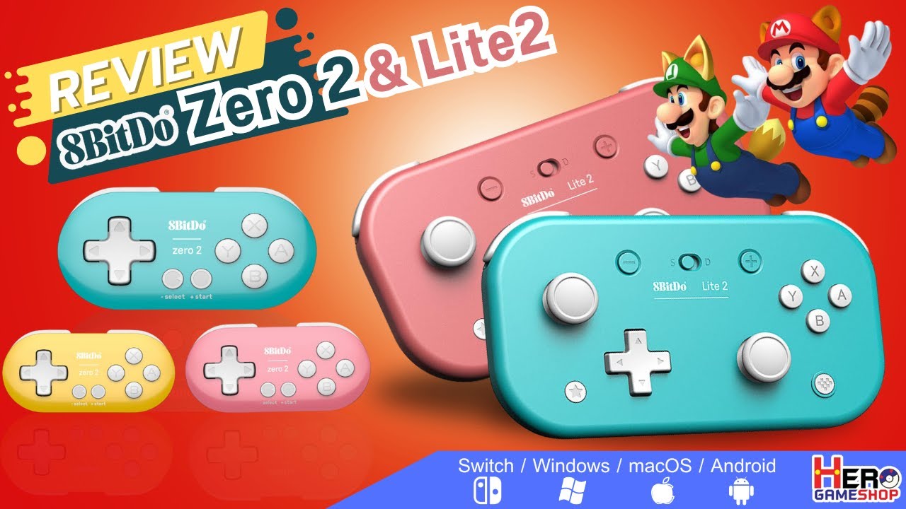 Review l 8bitdo รุ่น lite2 & Zero2 จอยตัวจิ๋ว สีน่ารักสุบสูบบ - YouTube
