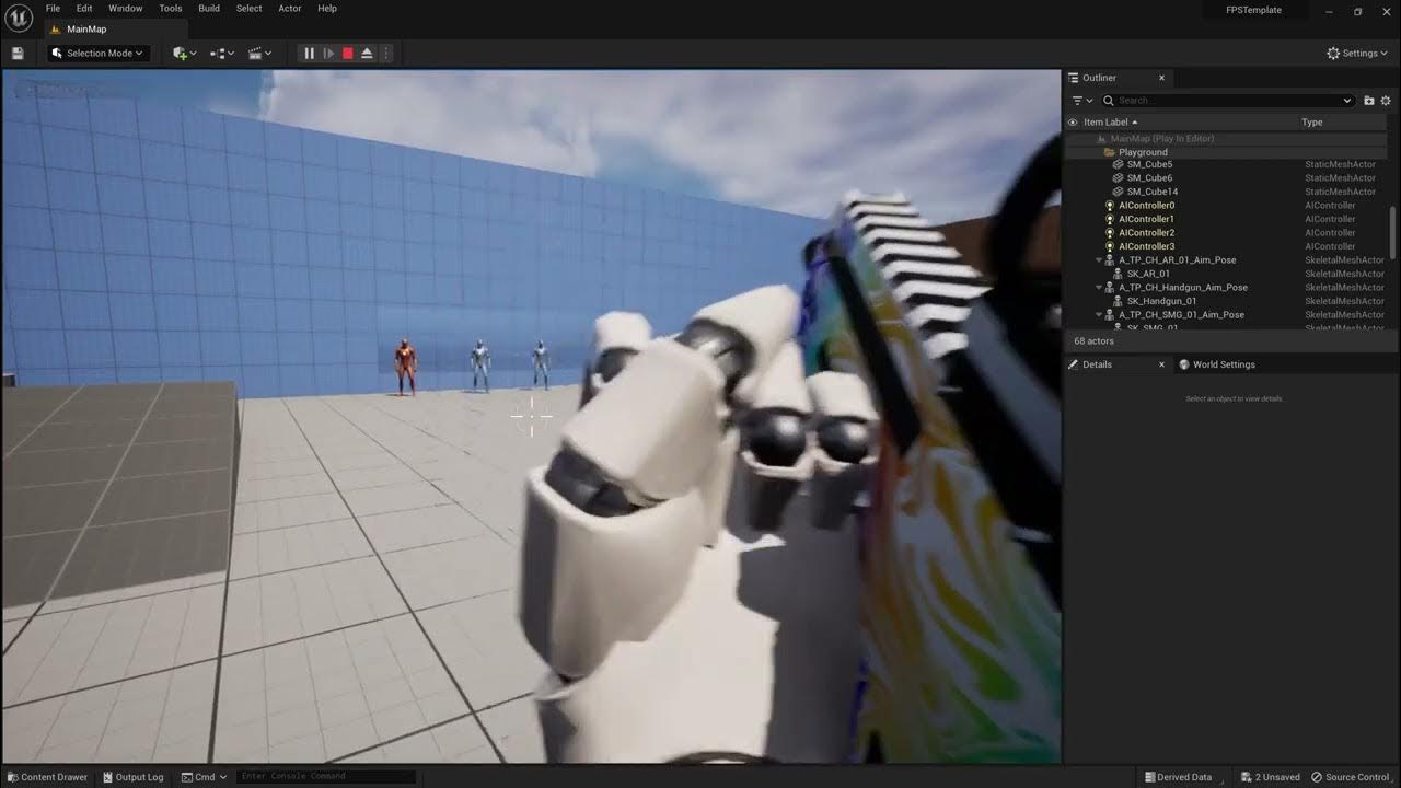 FPS Template Tutorial(FPST v2.2, UE4 Mannequin) - 09 How to use Low poly Shooter Weapon and Anim ...