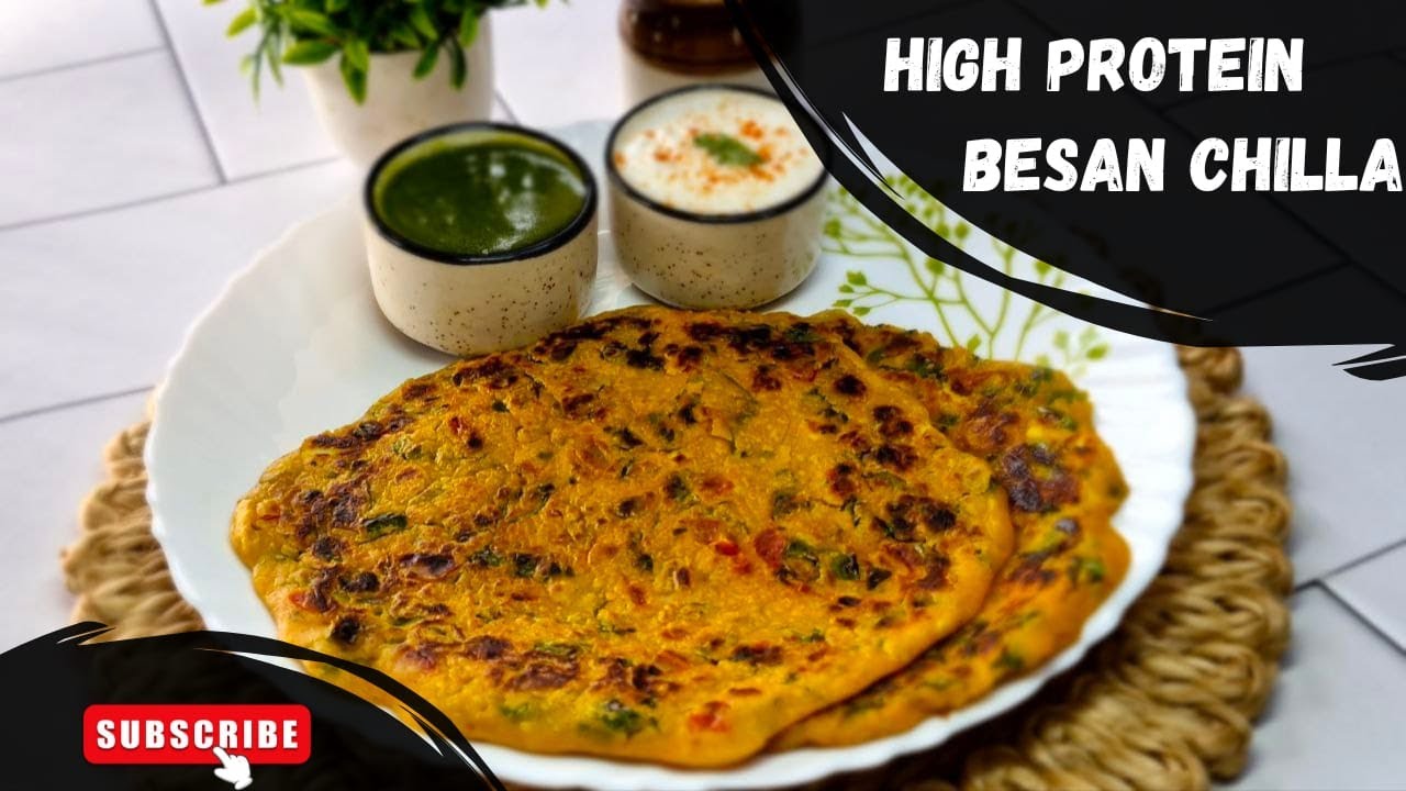 Besan ka Chilla | High Protein Breakfast | Besan chilla recipe for ...