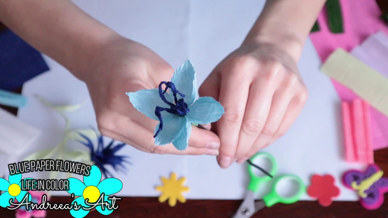 DIY | Blue Paper Flower | Wow Easy Tutorial | Easy Craft | Andreea's ...