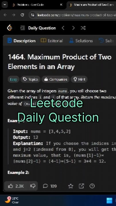 Leetcode Daily Question Solution | 12-12-2023 | #coding #leetcodesolutions #shorts - YouTube