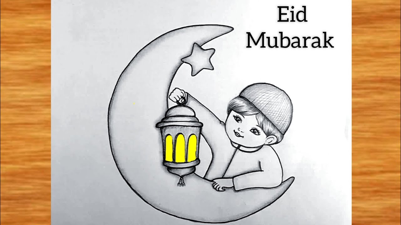 Eid Festival Drawing | Eid UL Fitr Drawing | Eid Mubarak Drawing ...