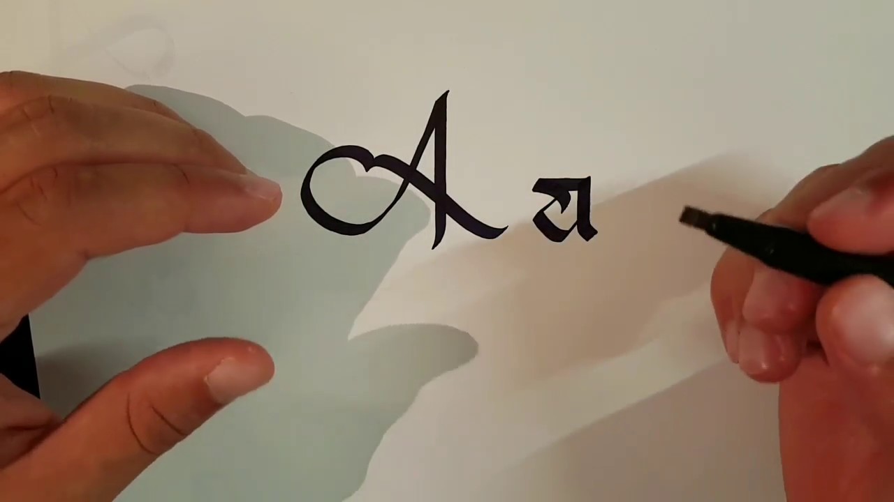 Calligraphy Tutorial - Letter A - YouTube
