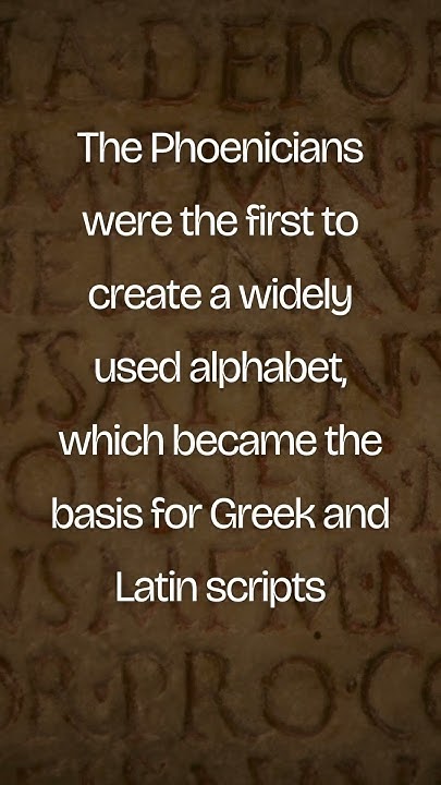How the Phoenicians Revolutionized Writing with the First Alphabet ⬇️ # ...