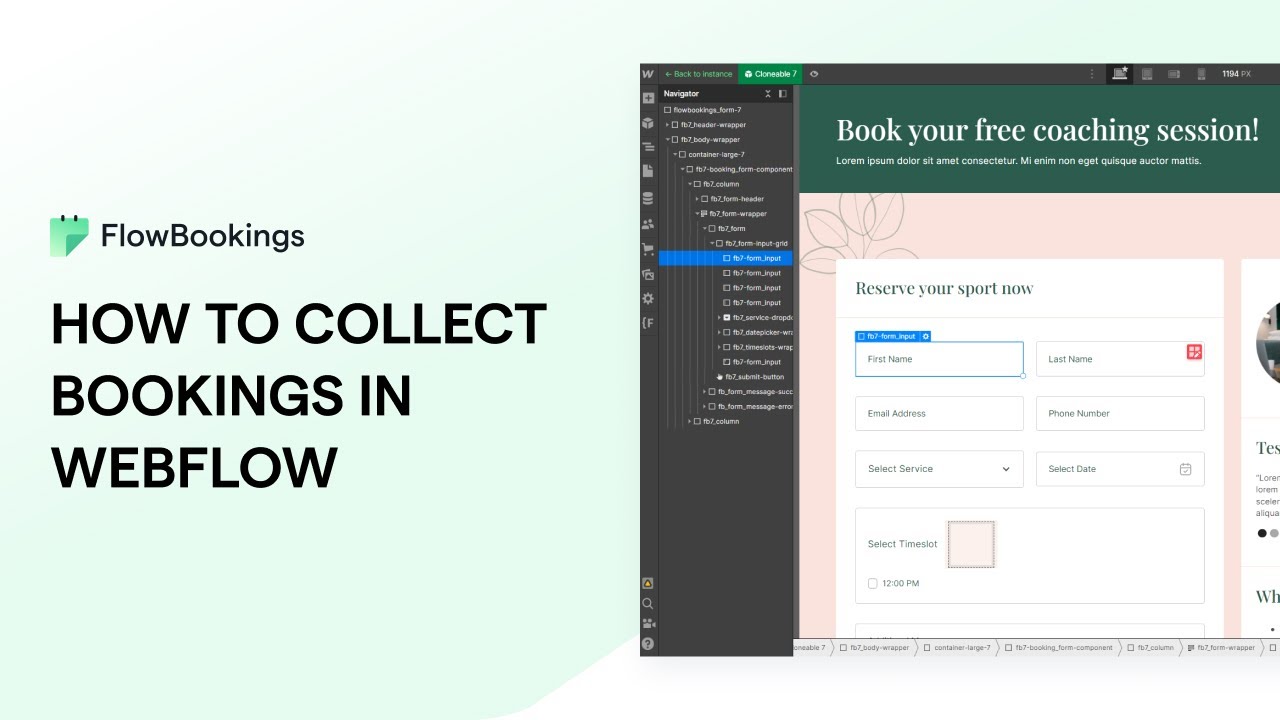 How To Collect Bookings In Webflow Using FlowBookings [Previous Version] - YouTube
