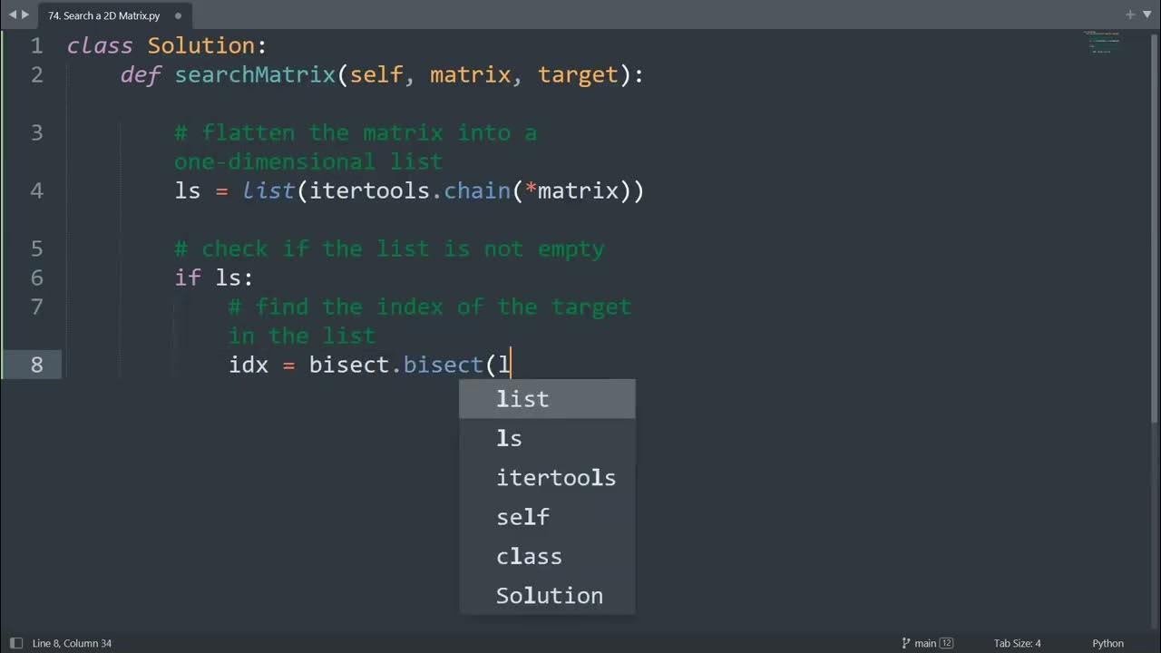 Leetcode 74 Search A 2d Matrix In Python Python Leetcode Python Coding Tutorial Python 7302