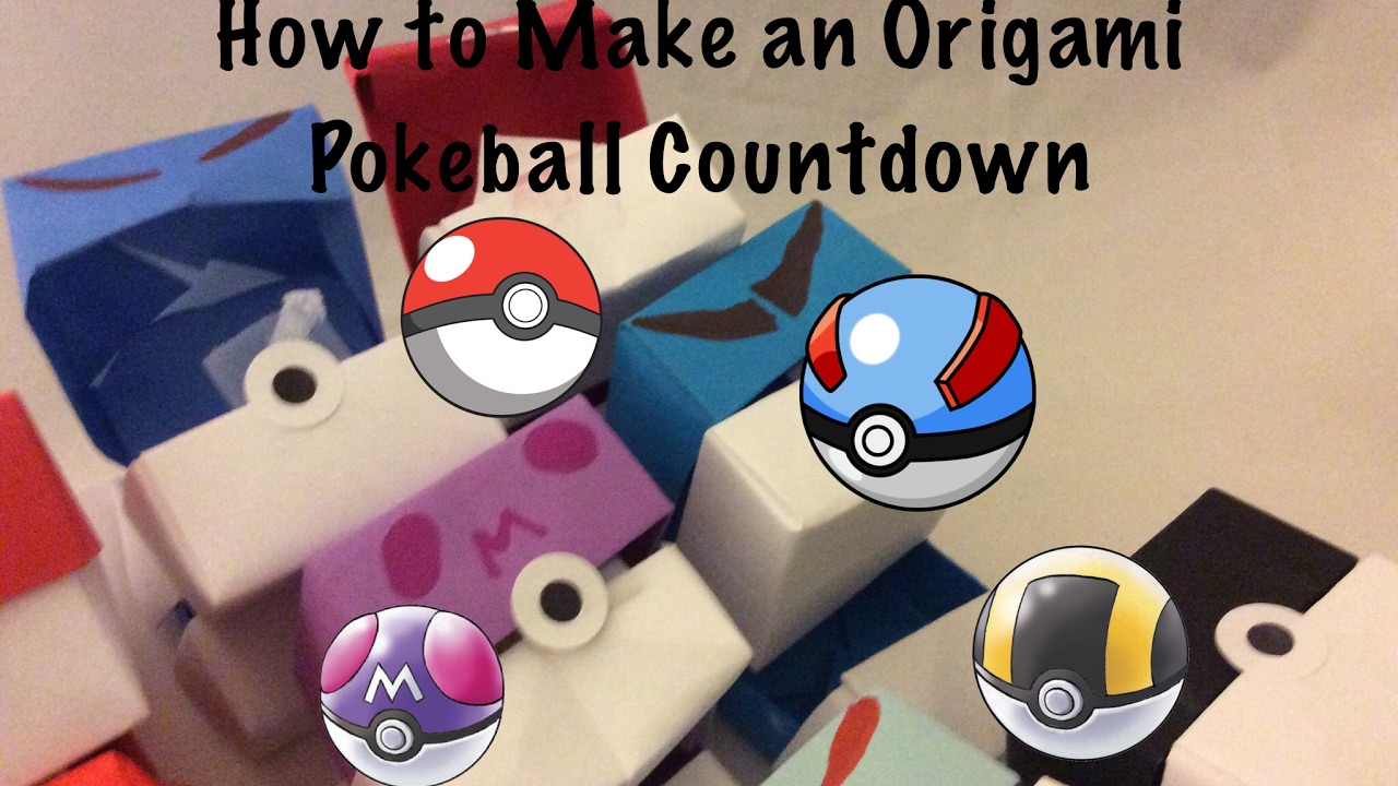 How to Make an Origami Pokeball Countdown - YouTube