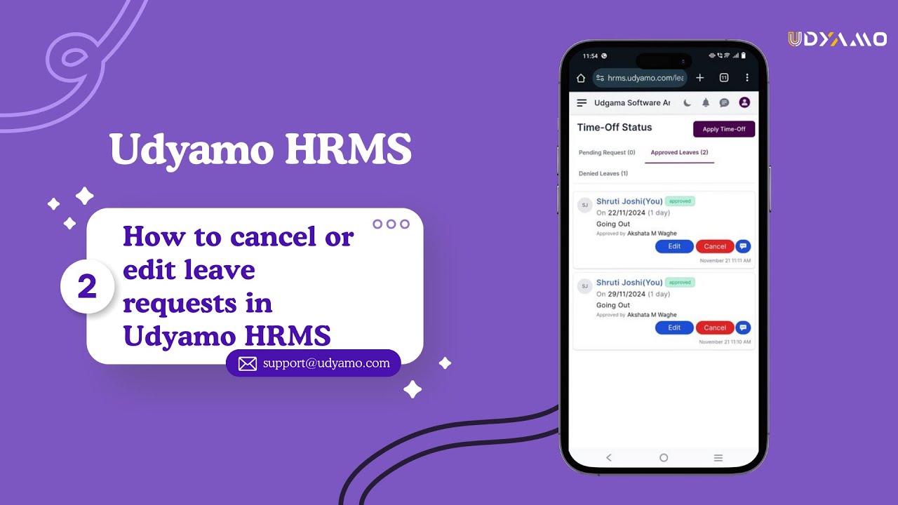 How to Manage Your Leave Requests in Udyamo HRMS | Edit & Cancel Leaves ...
