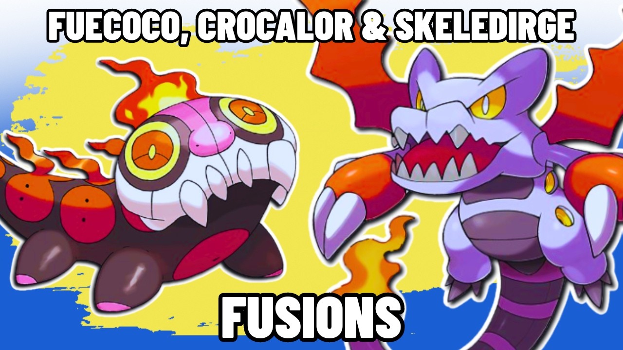 Fuecoco, Crocalor & Skeledirge Fusions | Type Swap, Fakemon, Pokedex ...