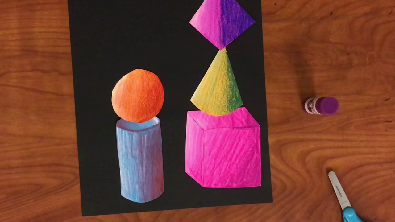 3D Shapes Collage (week 2) - YouTube