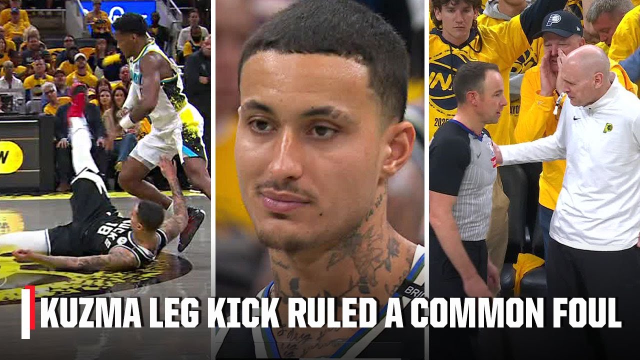 Kyle Kuzma avoids flagrant and clear path foul after tripping up ...