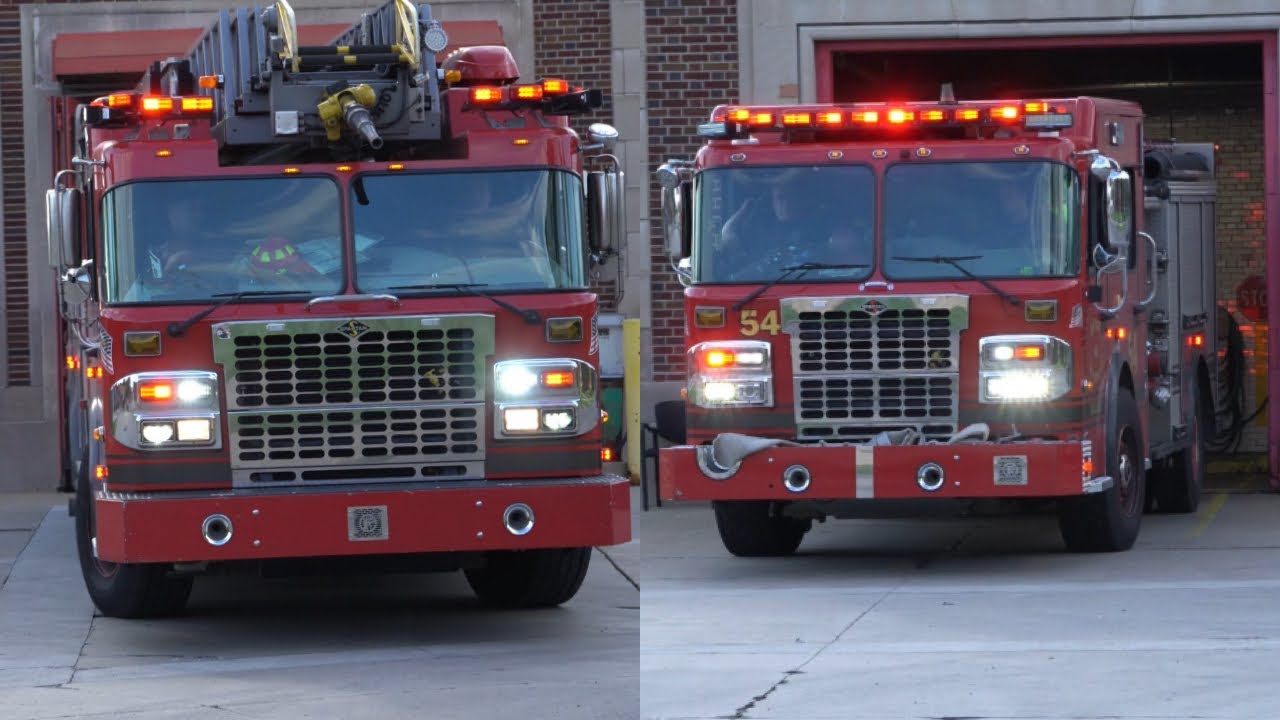 Detroit Fire Department Engine 54 Ladder 23 Responding - YouTube