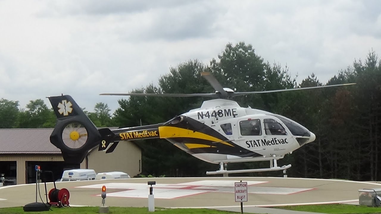STAT MedEvac 6 N448ME Taking Off From Clarion Hospital - YouTube