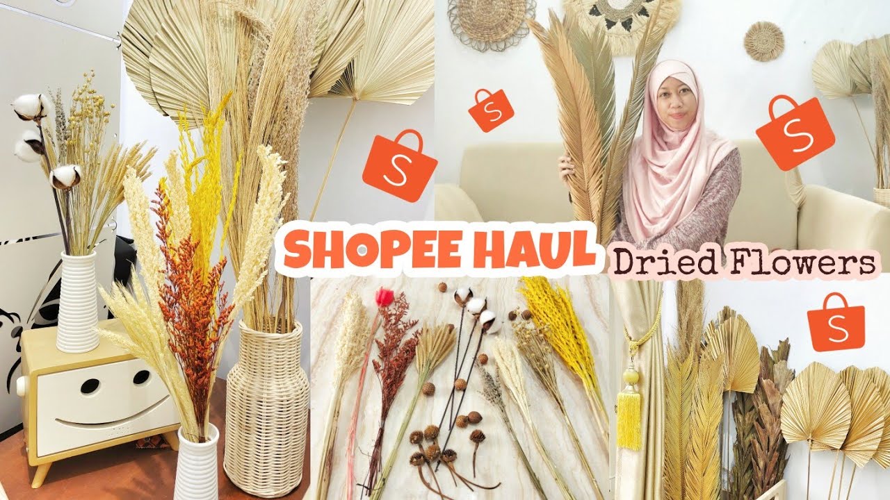 SHOPEE HAUL BUNGA KERING TERMURAH | Aesthetic Dried Flowers | Harga ...