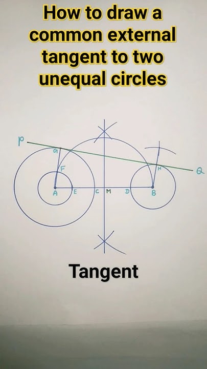 how to draw a common external tangent to two unequal circles#shorts#ytshorts#viral#tangent#easy ...