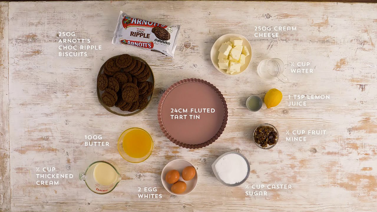 Arnott’s Choc Ripple Fruit Mince Cheesecake - YouTube