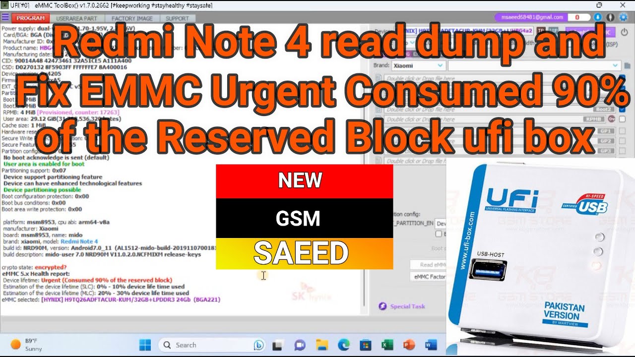 Redmi Note 4 read dump and Fix EMMC Urgent Consumed 90% of the Reserved ...