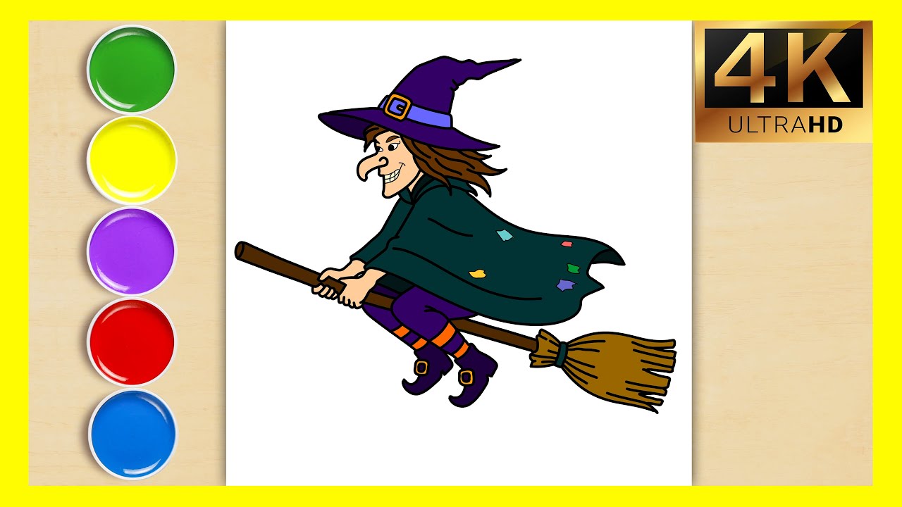 🧙‍♀️ 🖍️ Easy Halloween Spooky Witch Drawing 👻 🕷️ ️ || 🎃 Fun and Simple ...