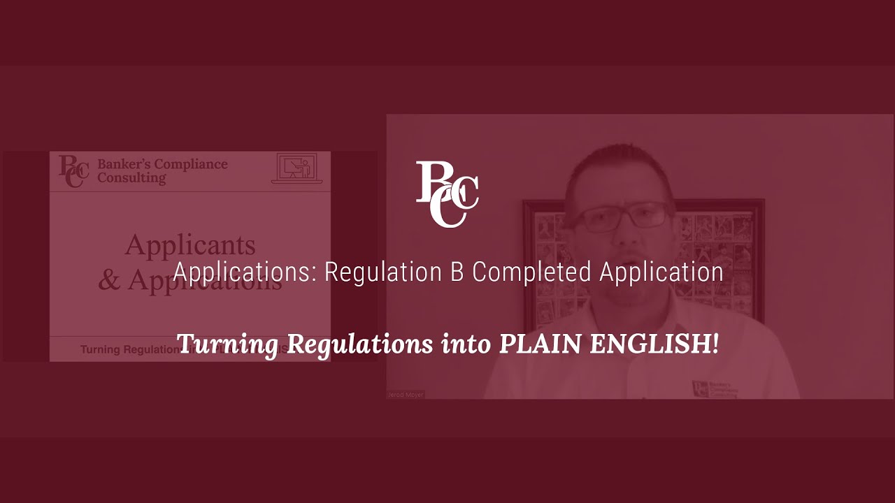 Applications: Regulation B Completed Application - YouTube