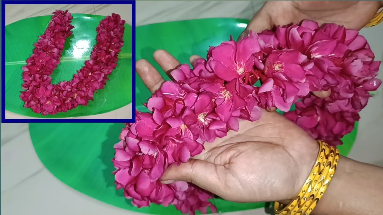 Easy flowers garland | puvvulu mala | ganneru puuvulu mala - YouTube