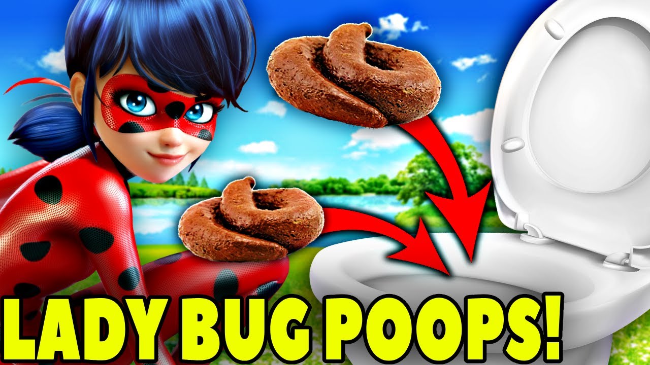 Lady Bug POOPS in the TOILET. Pooping Lady Bug. Lady Bug POOPS toilet ...