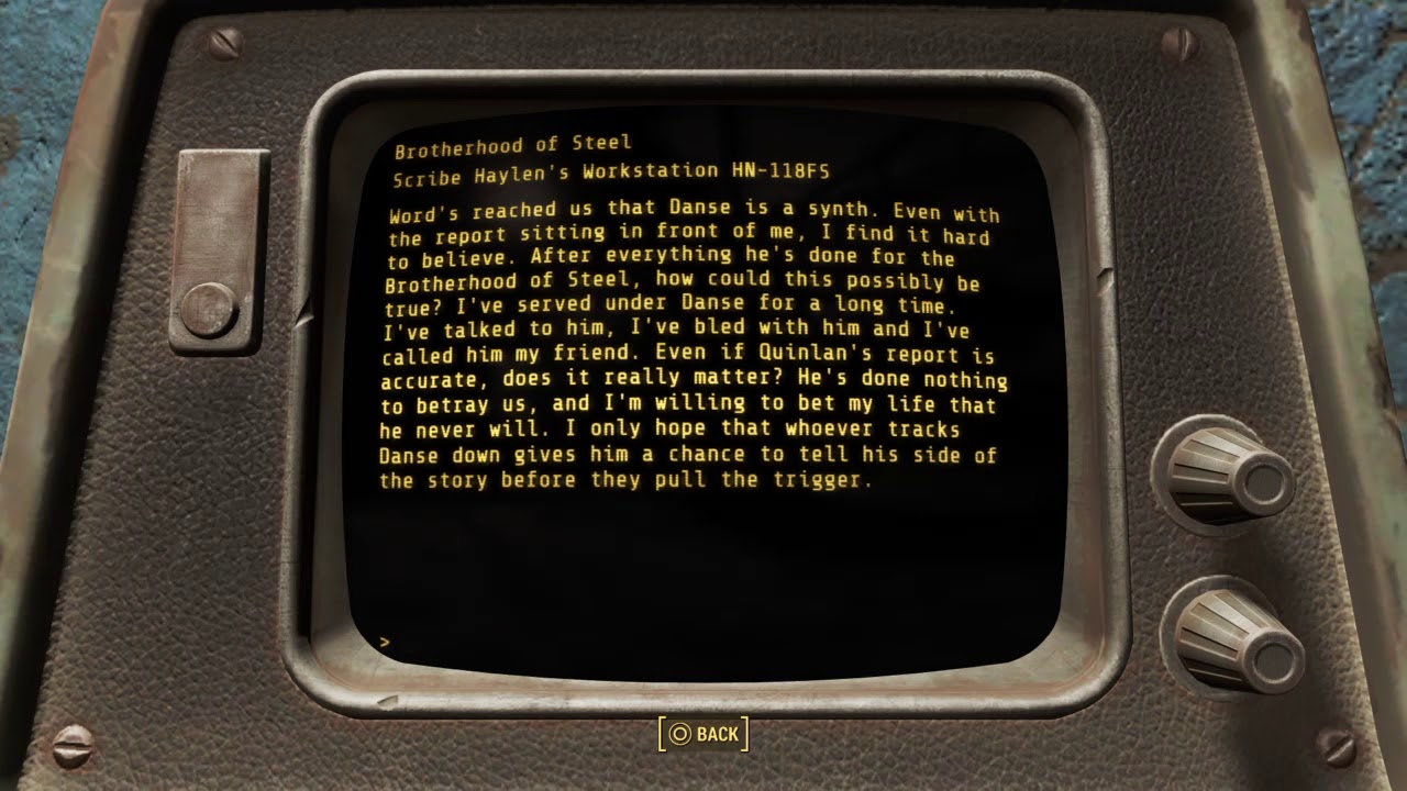 Fallout 4 - Scribe Haylen's Terminal (BoS Ending - SPOILERS) - YouTube