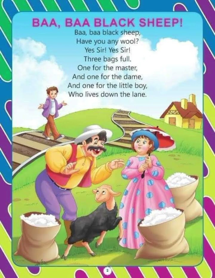 baa baa black sheep rhyming for nursery | poem for kids in English ...